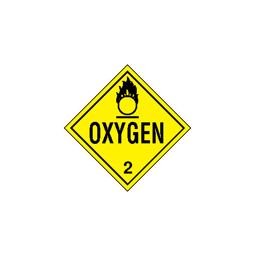 Placard - Oxygen #2 Rigid Vinyl - Ratermann Manufacturing Inc