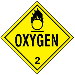 Placard - Oxygen #2 Rigid Vinyl - Ratermann Manufacturing Inc