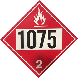 Hazmat Placard Removable VinylUN1075 Flammable Gas Graphic, Class 2 ...
