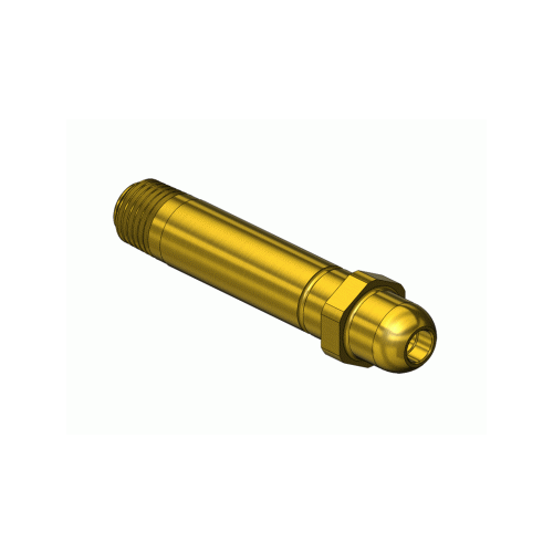 CGA 555 Propane Nipple, 3" Long, Brass - Ratermann Manufacturing Inc